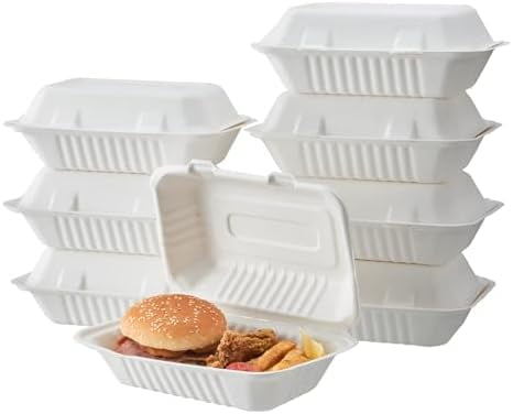 [9X6 1-Compartment 75-Pack Bio Natural Clamshell Take Out Food ...