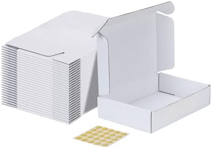 9X6X2 Shipping Boxes, 25 Pack White Literature Mailer Corrugated ...