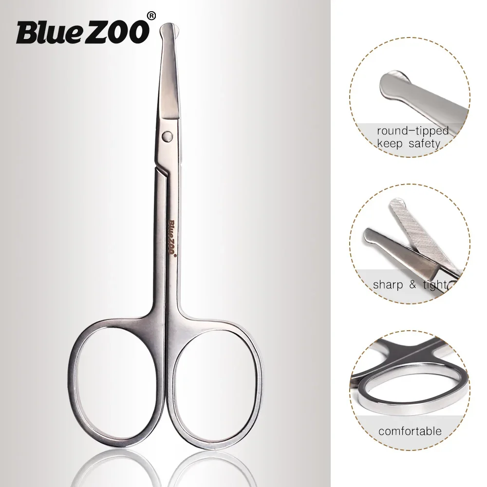 9cm Head Nose Scissors Facial Hair Beard Stainless Steel Mini Portable ...