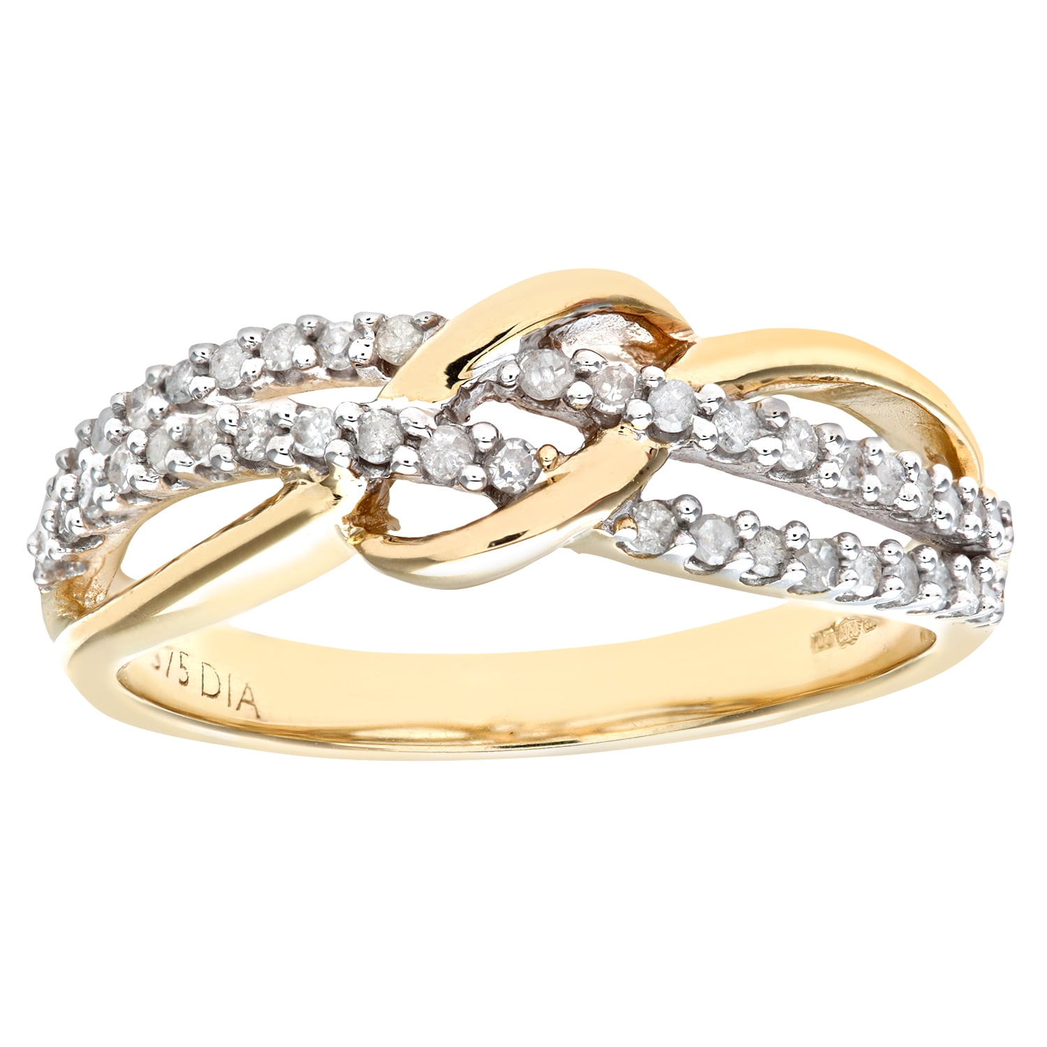 9ct Gold Jewelco London 22pts Diamond Split Crossover Knot Eternity ...