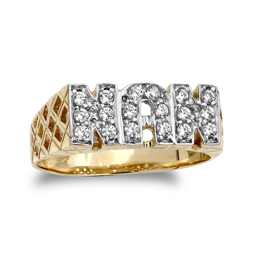 9ct Gold Jewelco London CZ Basket Sides Pave NAN Ring
