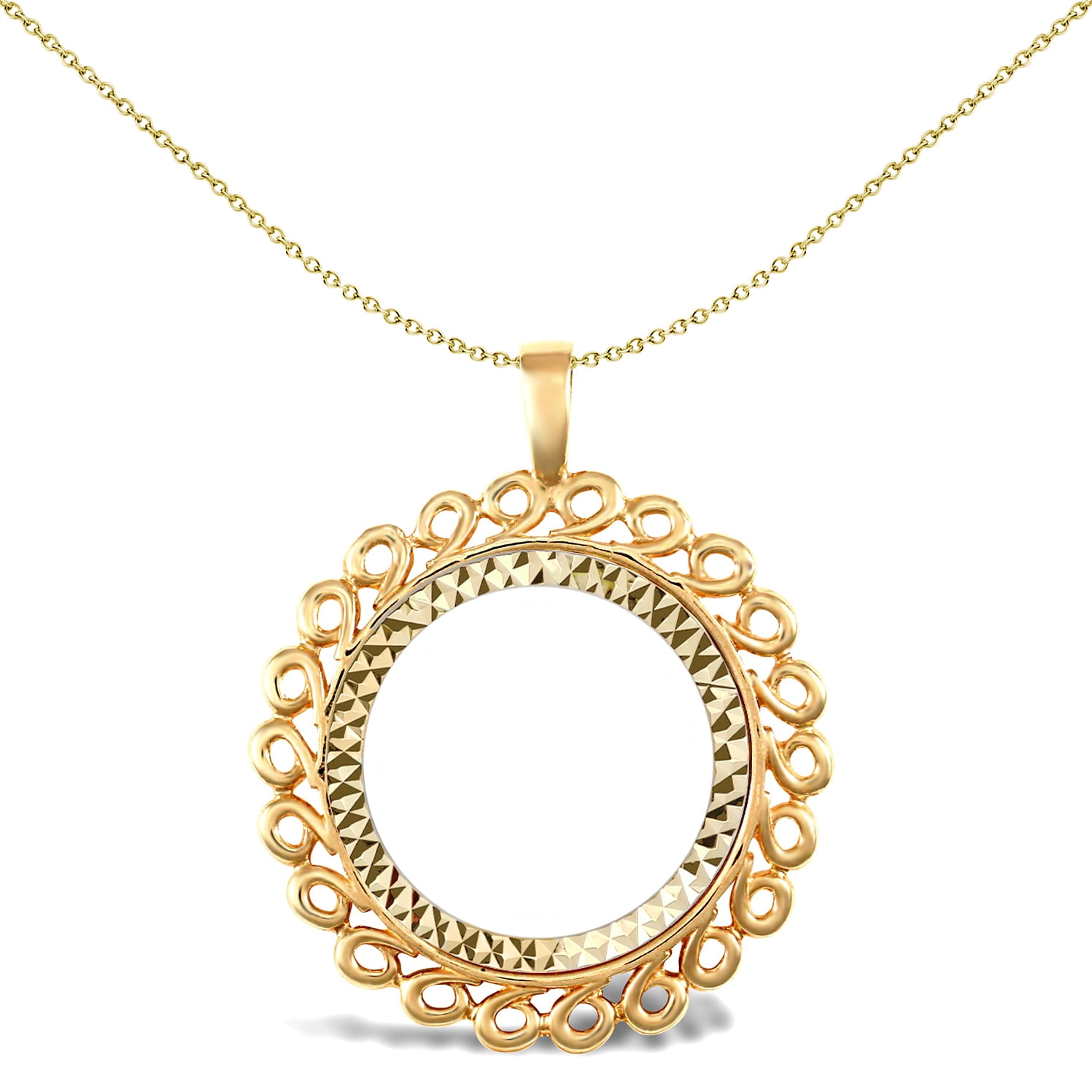 9ct Gold Jewelco London Loop Spiral Frame Full Sovereign Coin Mount ...