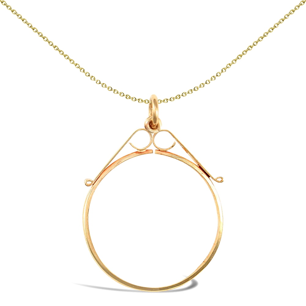 9ct Gold Jewelco London Scroll Top Half Sovereign Coin Mount Pendant ...
