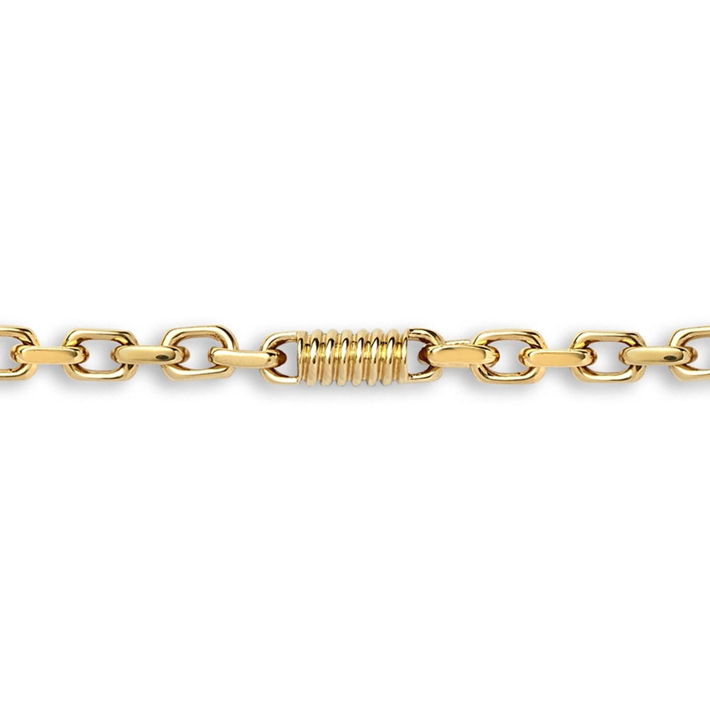 9ct Gold Jewelco London Spindle Screw Oval 5.5mm Belcher Bracelet, 7.5 ...