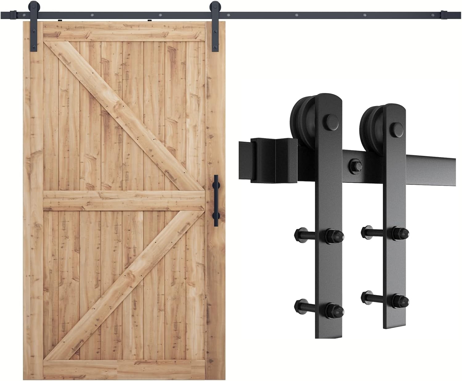 9ft Barn Door Hardware Kit, Barn Door Track, Sliding Door Hardware Kit ...