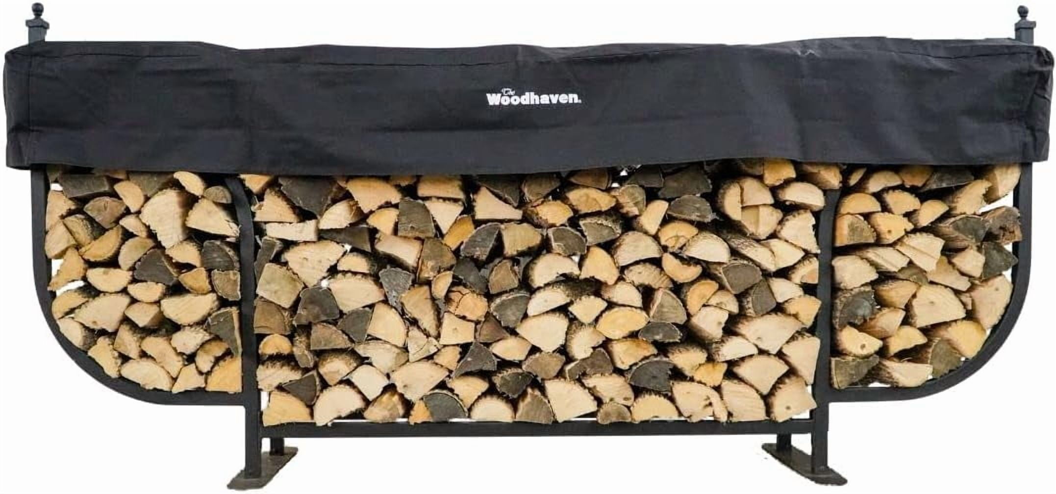 9ft Courtyard Firewood Rack - Luxury Outdoor Log Holder With Cover ...