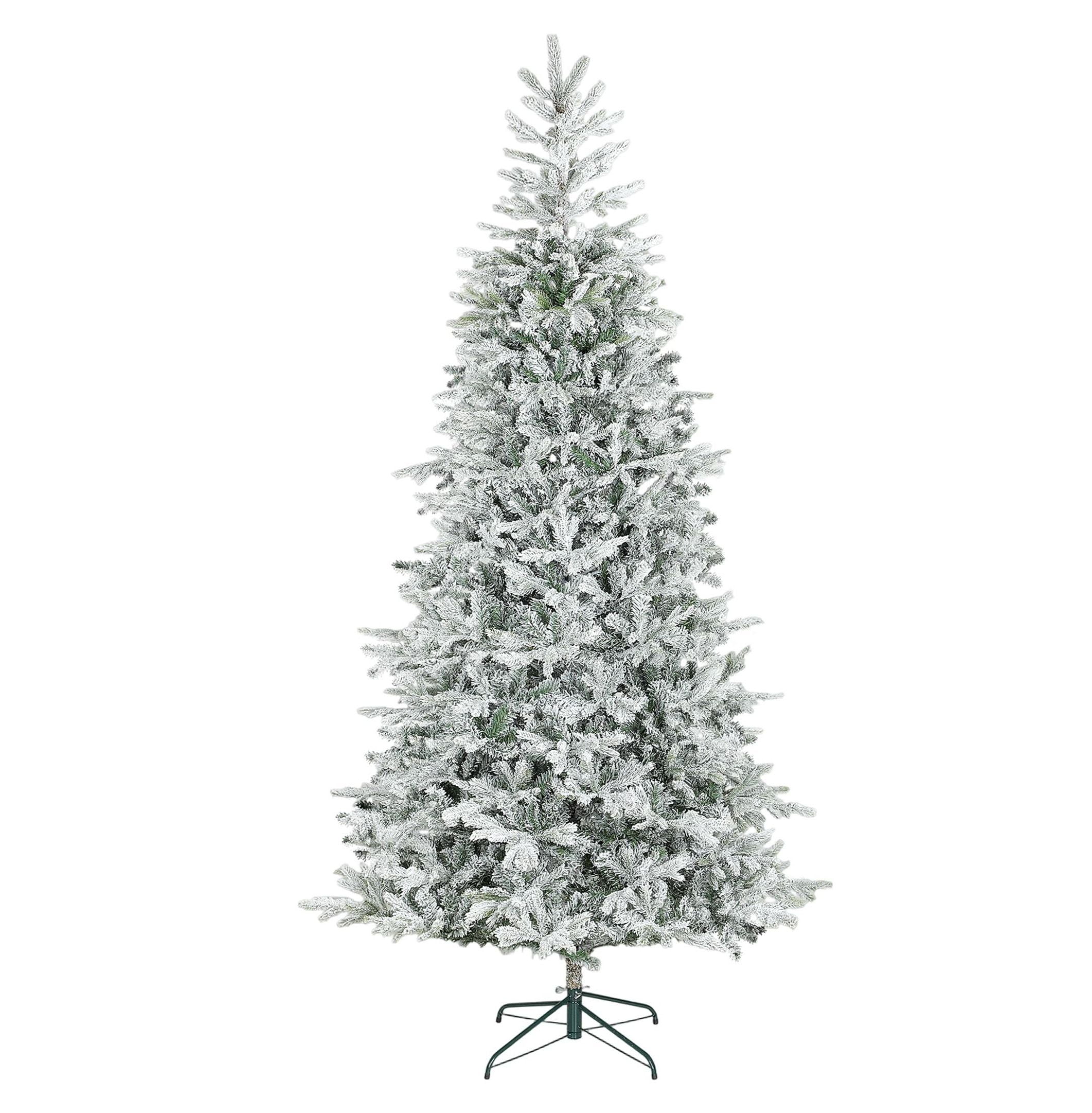 9ft Frosted Christmas Tree, Realistic Spruce Xmas Tree with Hinged ...