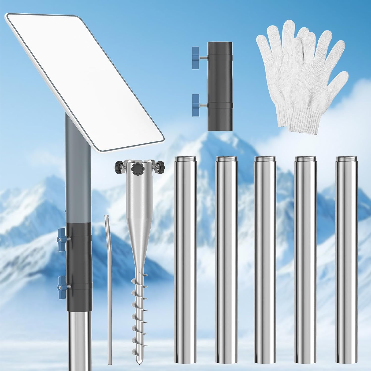 , 9ft Heavy-Duty Stainless Steel Mounting Kit with 1.5'' Diameter Pole ...