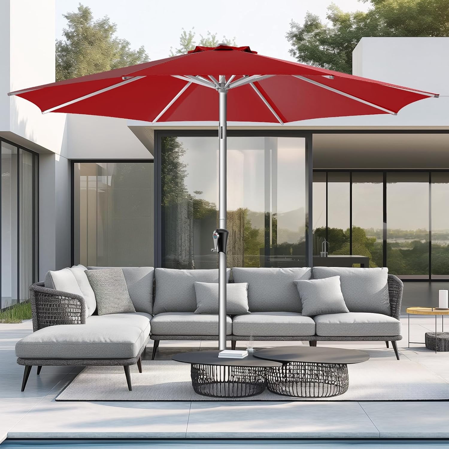 9ft Outdoor Patio Umbrella - Market Table Aluminum Umbrella, 5-Year ...