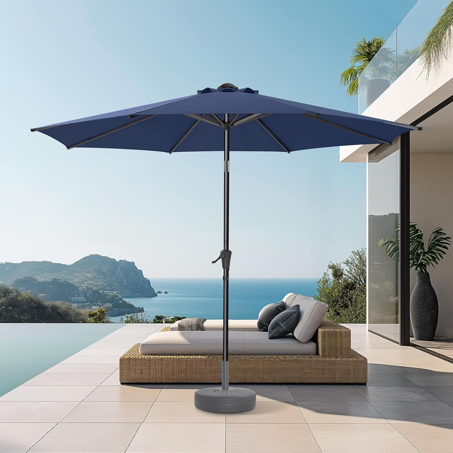 9ft Outdoor Patio Umbrella - Market Table Pool Deck Umbrella UPF50+ UV ...