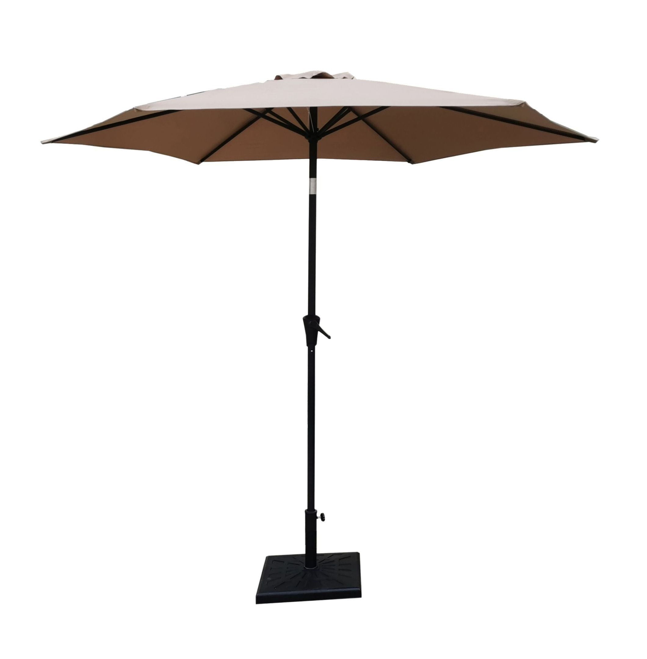 9ft Outdoor Patio Umbrella with Rust-Resistant Aluminum Pole, UV-Resistant Canopy, Easy Crank ...