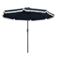 9ft Patio Umbrella Outdoor - Tilt & Crank, Ruffled Design, 8 Ribs ...
