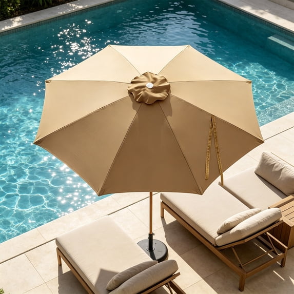 9ft Patio Umbrella Replacement Canopy, 8 Ribs Waterproof UV Protection ...