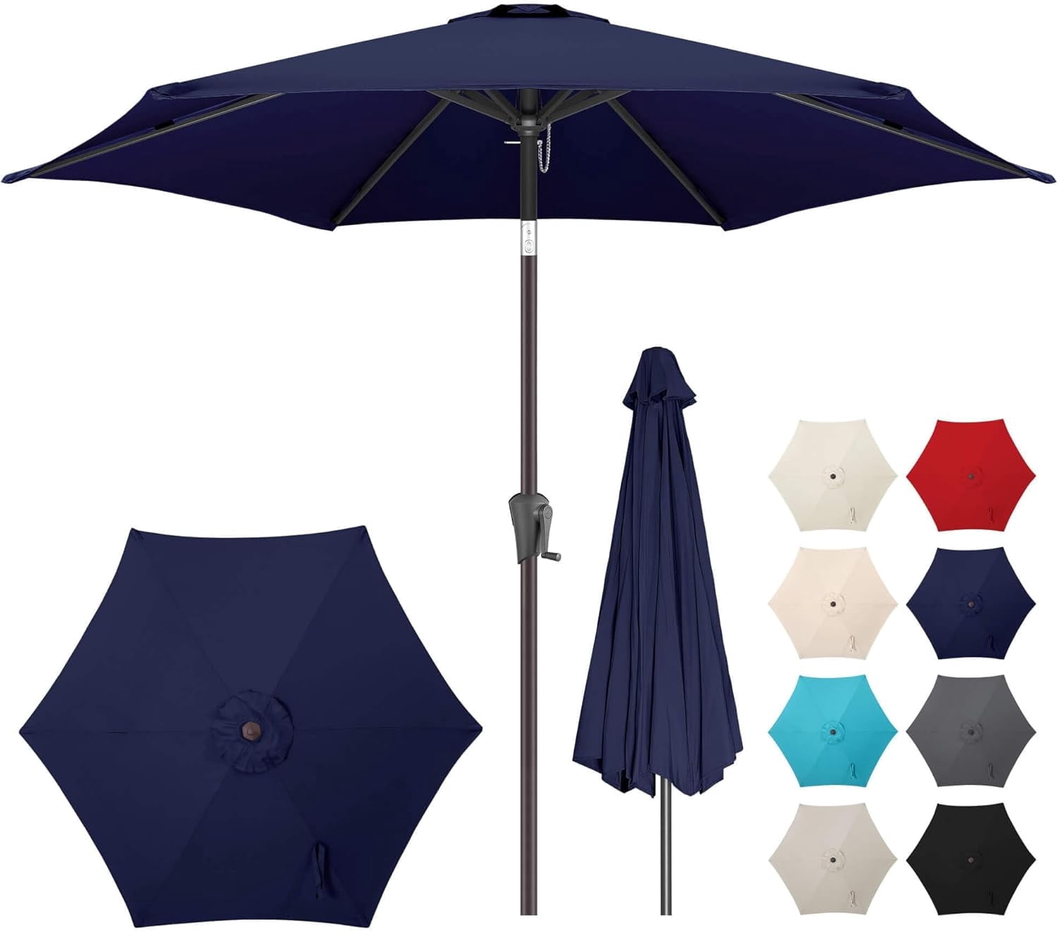 9ft Patio Umbrella - Waterproof UV Protection Sun Shade with Tilt ...