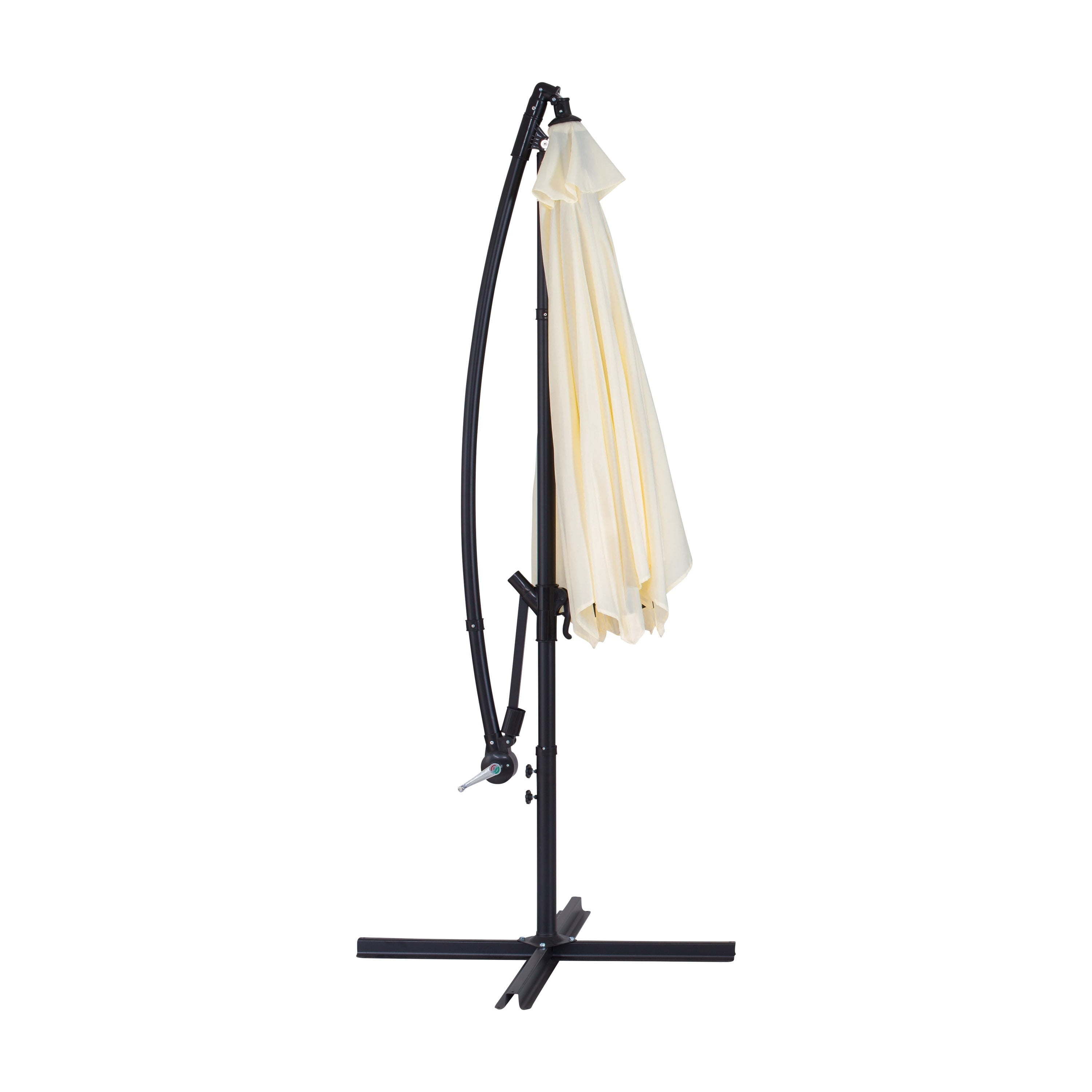 CorLiving 9ft UV Resistant Off White Tilt Cantilever Umbrella Metal ...