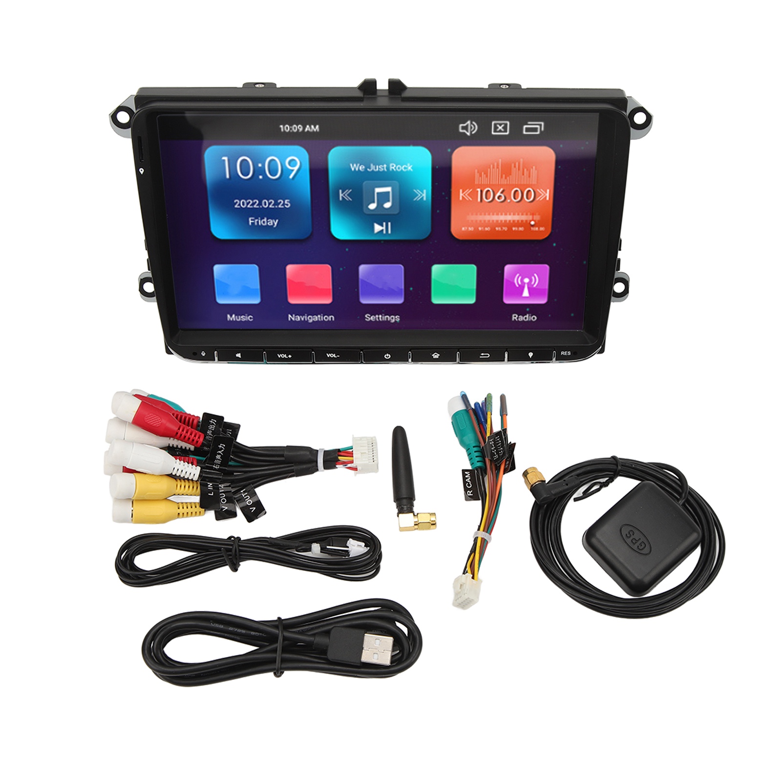 9in Car Stereo GPS Navigation 12V Touch Screen Quad Core DVD Audio ...