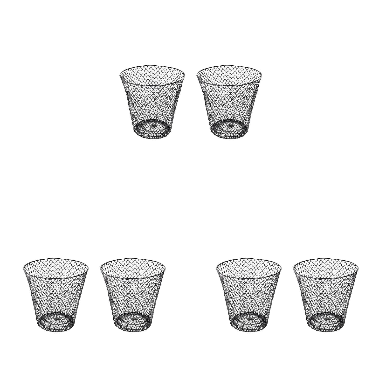 9in Tall Wire Mesh Waste Basket, Small Round Open Top Wastebasket ...