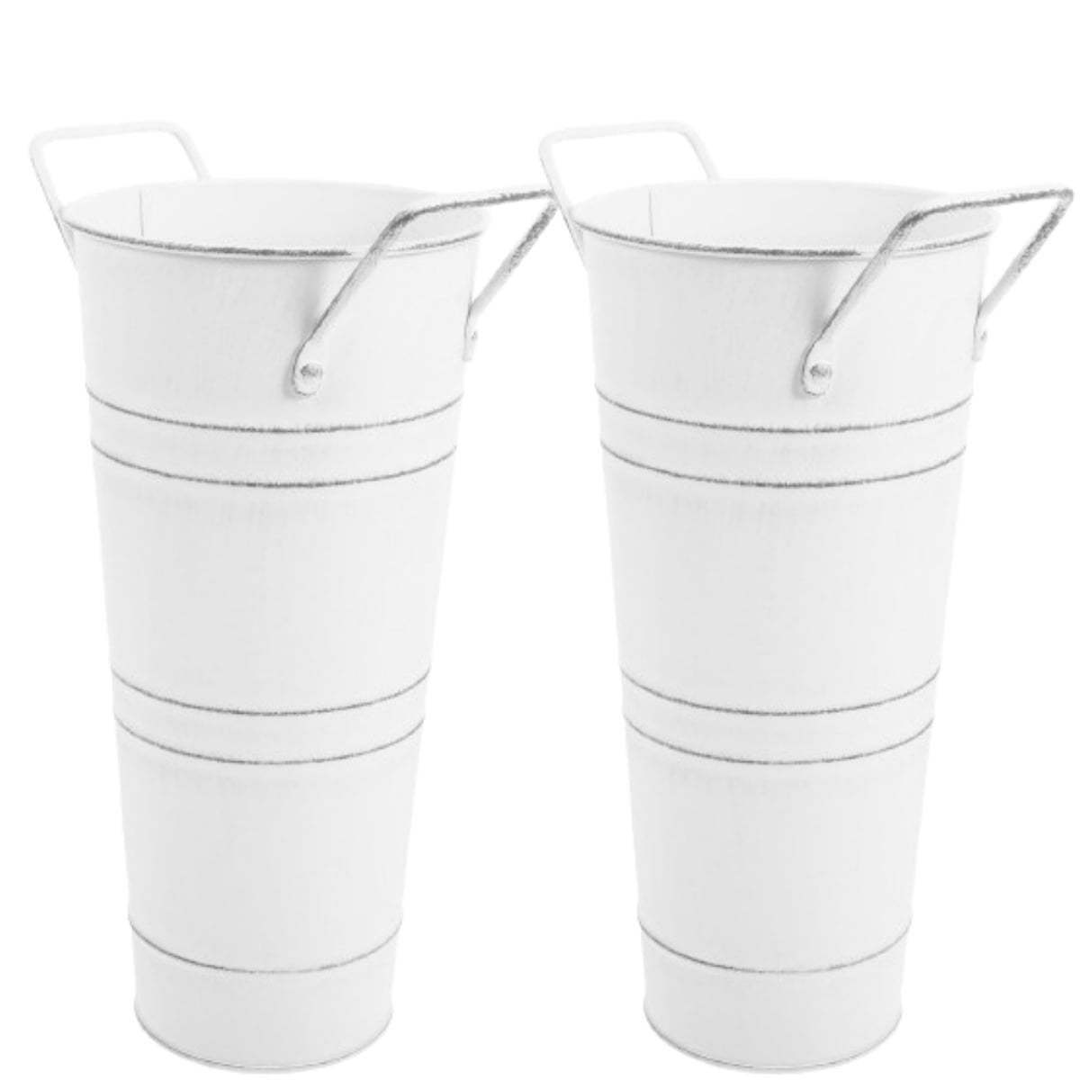 9inch Tall Galvanized Flower Bucket, 2 Pcs Farmhouse French Flower ...