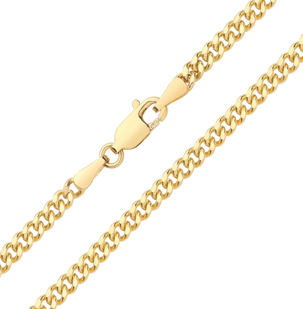 9k Gold Men/Women Curb Chain - 16 inch - Walmart.com
