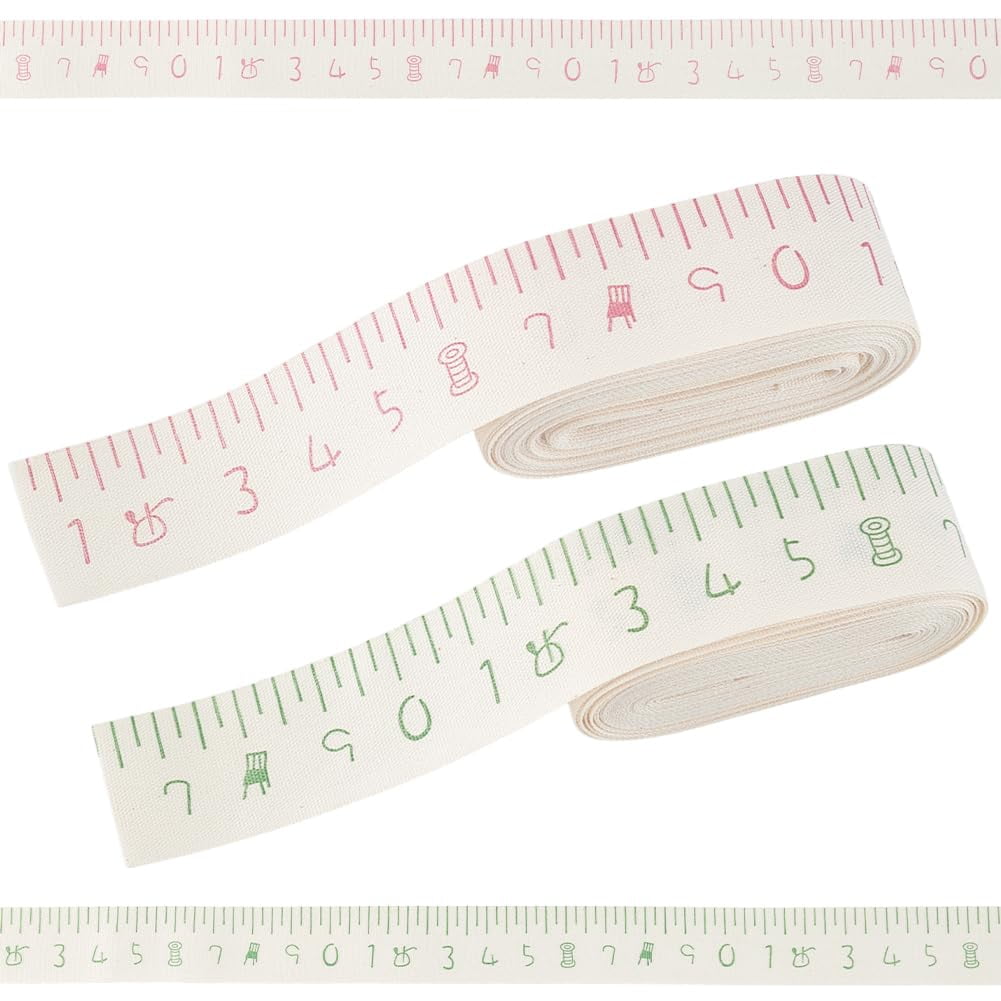 9m/ 9.8 Yards Measuring Tape Ribbon Cotton Ribbon with Scale 2 Rolls ...
