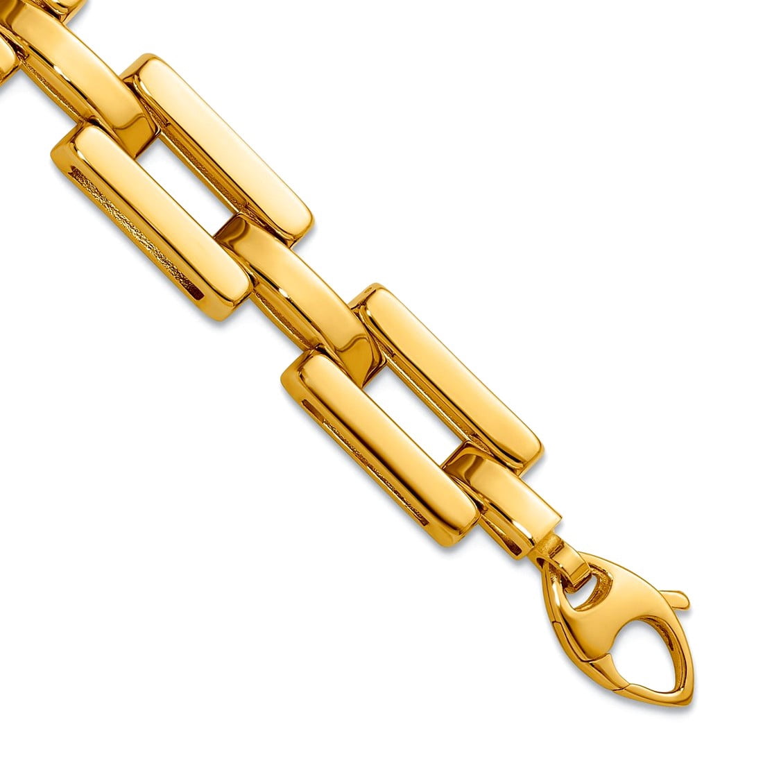 9mm 14k Solid Yellow Gold Polished Fancy Link Bracelet 7.25 Inch Link ...
