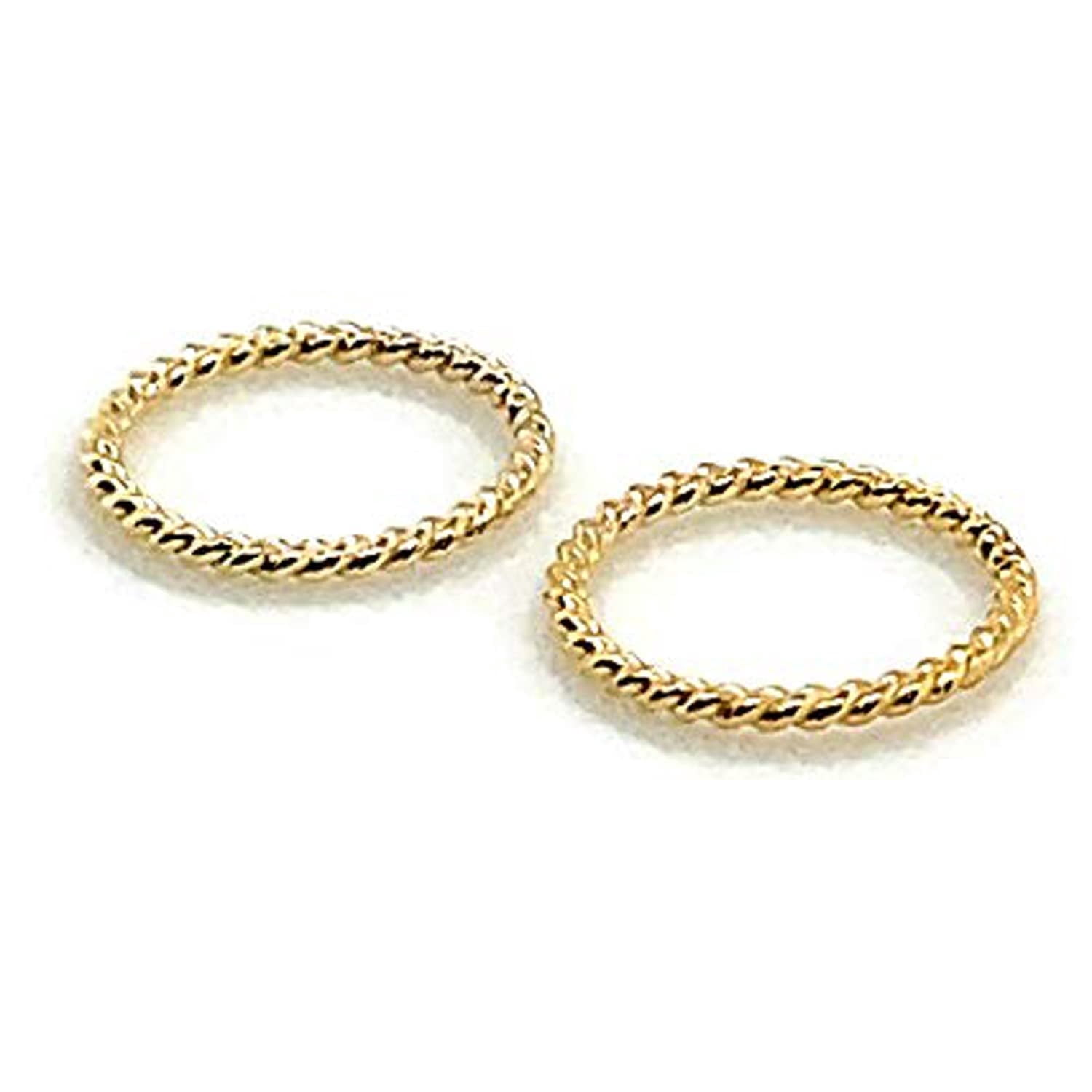 9mm 20 GA Hoop Piercing 14K Twisted Gold Filled 20 Gauge Septum Huggie ...