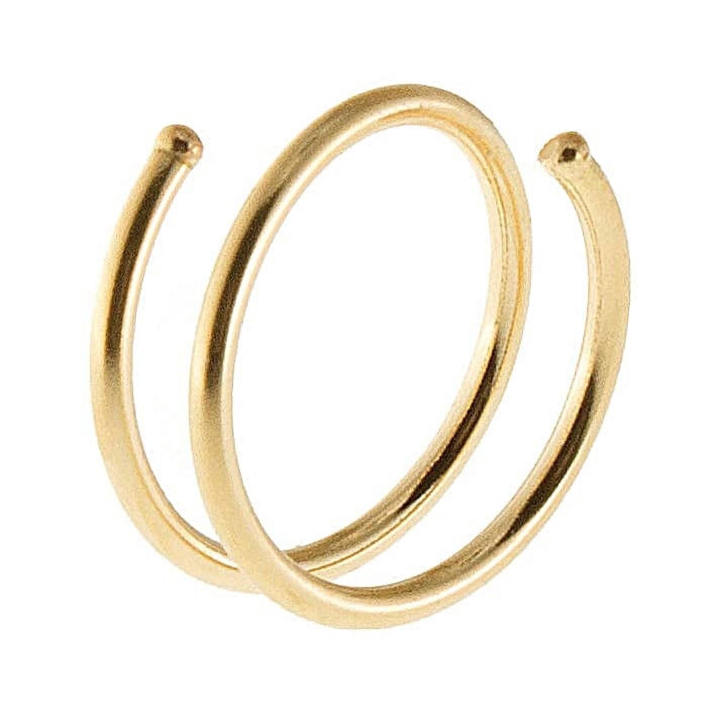 9mm 22 GA 14K Gold Filled Double Nose Ring Hoop for Single Piercing ...