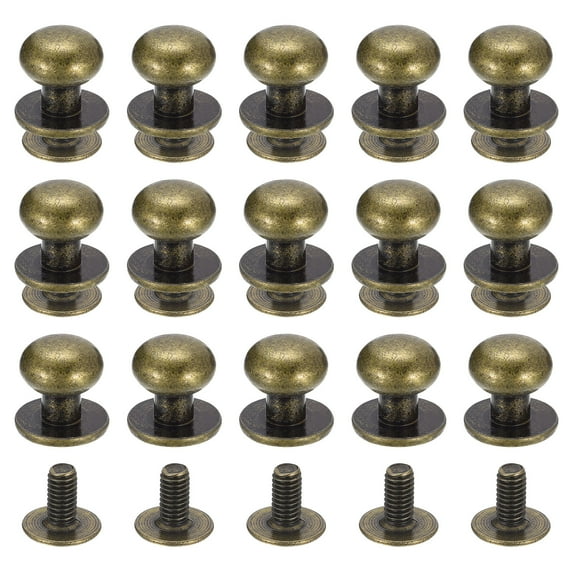9mm Ball Head Stud Rivets Screw Back, 15Pack Round Head Button Nipple ...