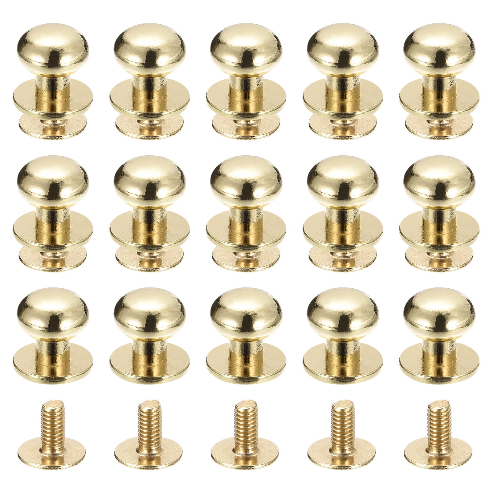 9mm Ball Head Stud Rivets Screw Back, 15Pack Round Head Button Nipple ...