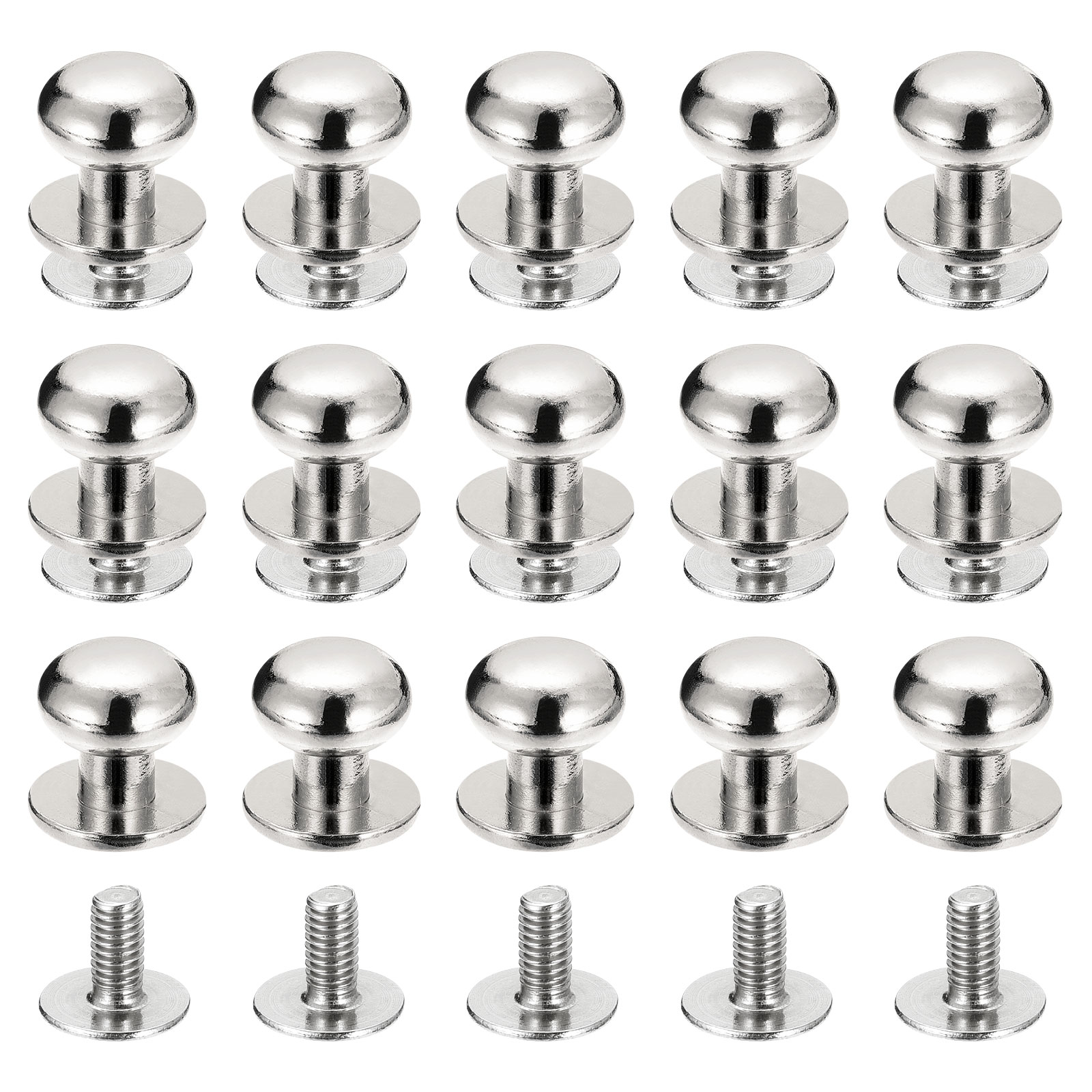 9mm Ball Head Stud Rivets Screw Back, 15Pack Round Head Button Nipple ...