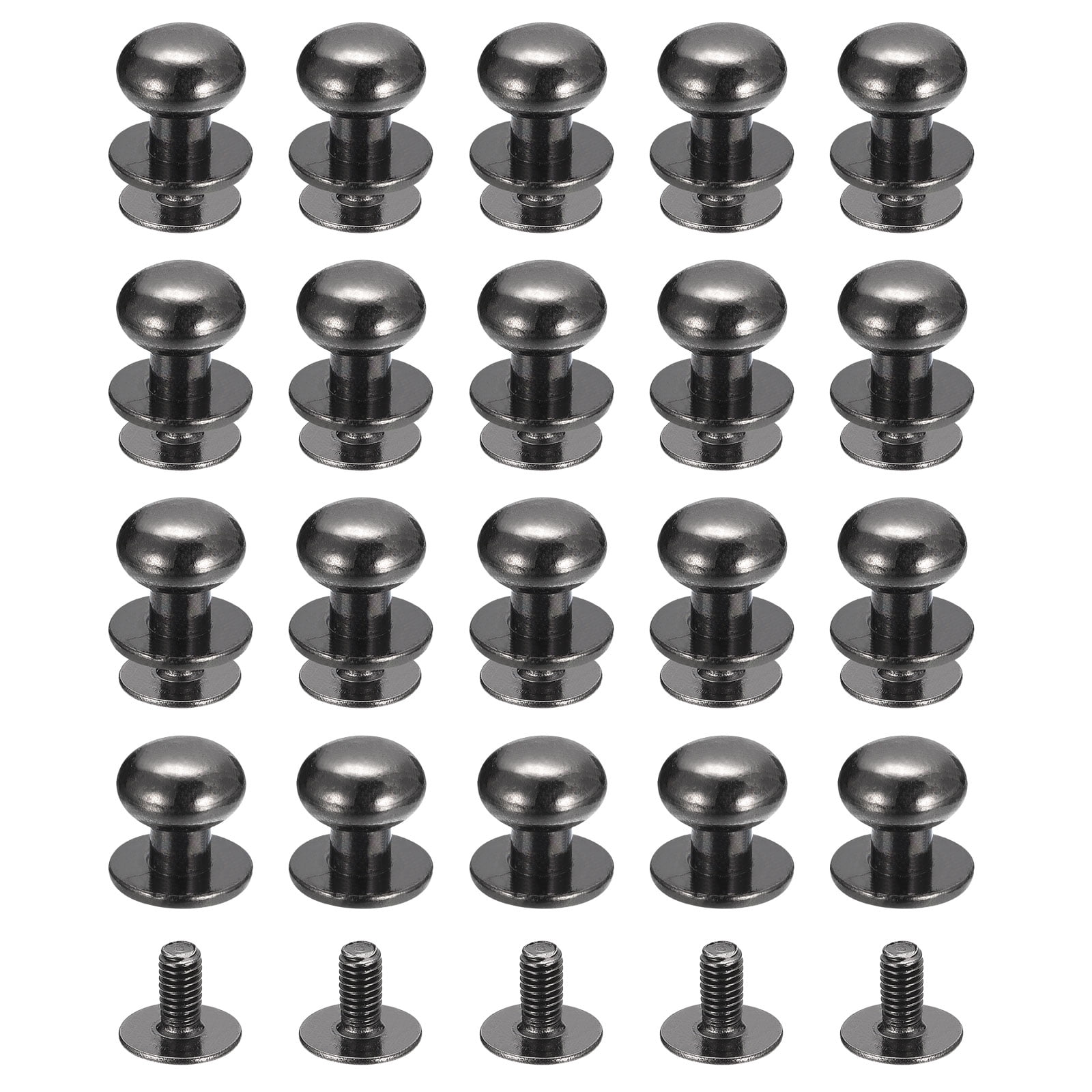 9mm Ball Head Stud Rivets Screw Back, 50Pack Round Head Button Nipple ...