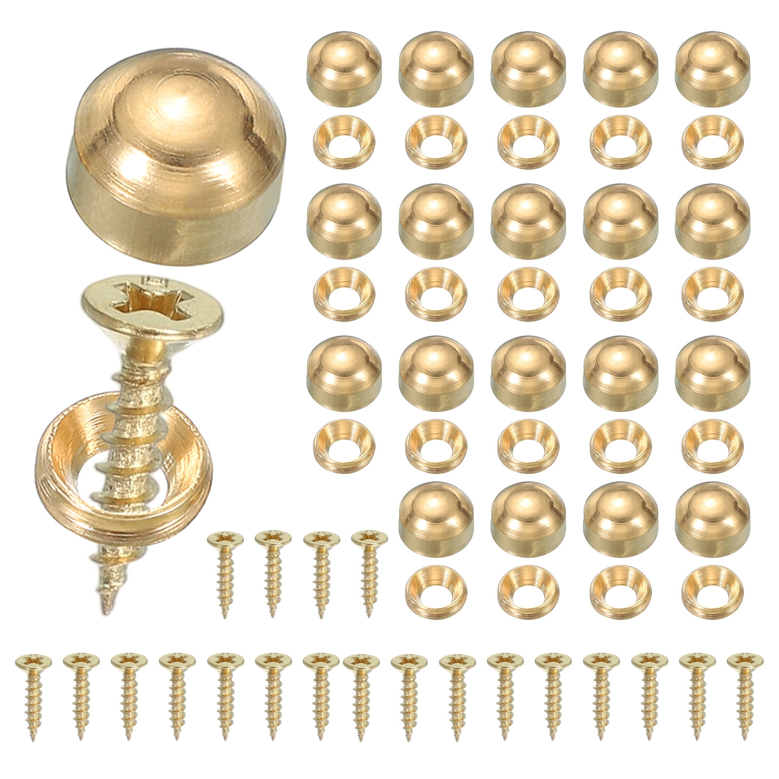 Uxcell Brass Decorative Screws with Caps for Furniture Fixing and Wall ...