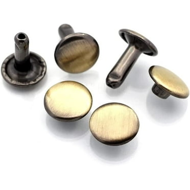Fenggtonqii Golden Double Cap Leather Rivets Tubular Metal Studs Cap ...