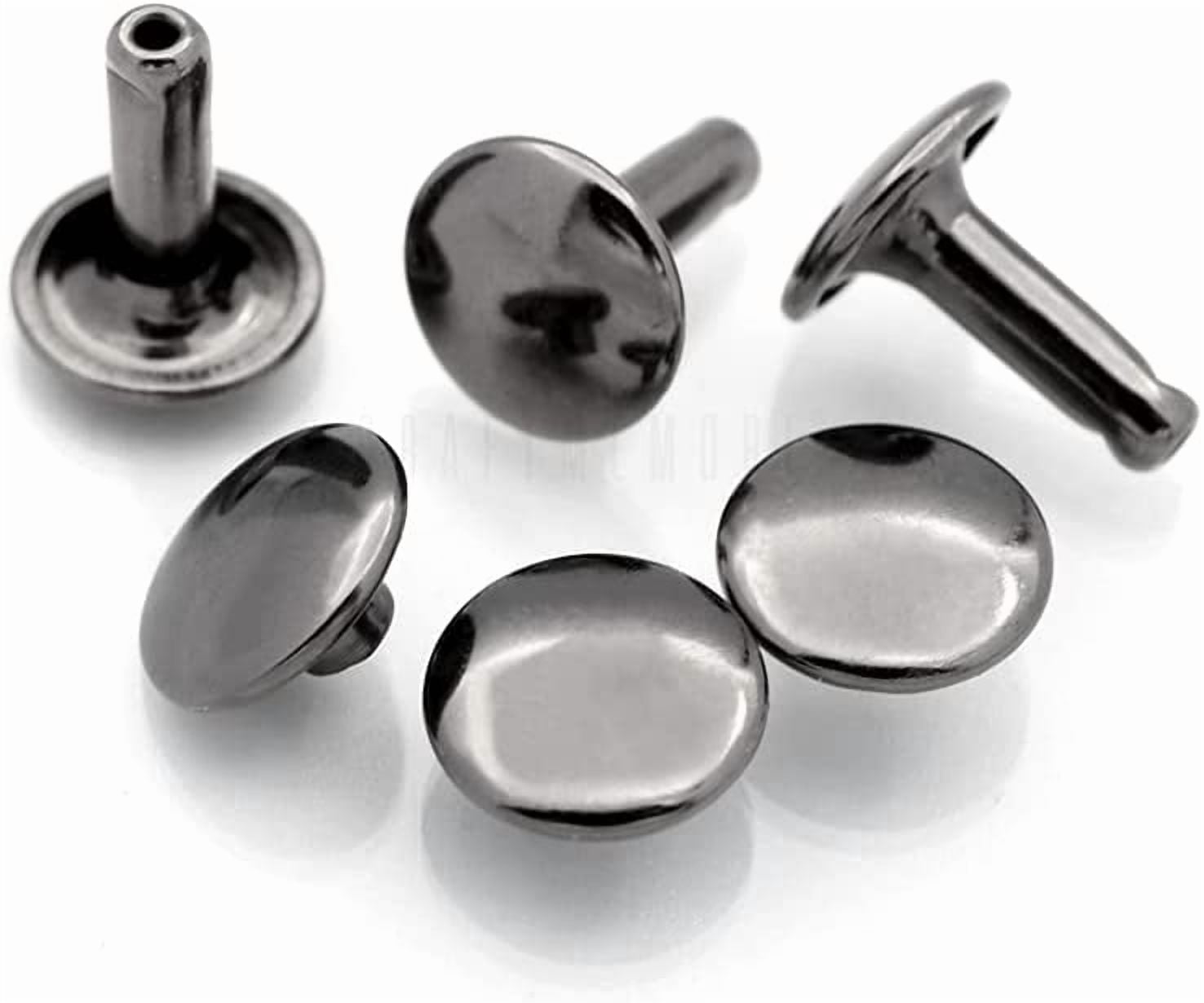 9mm Cap x 10mm Post Leather Rivet Double Cap Rivets Tubular Metal Rapid ...