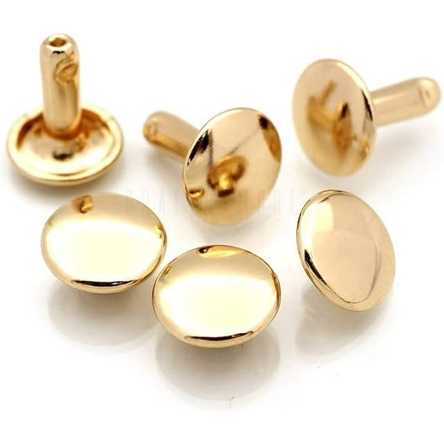 9mm Cap x 8mm Post Leather Rivet Double Cap Rivets Tubular Metal Rapid ...