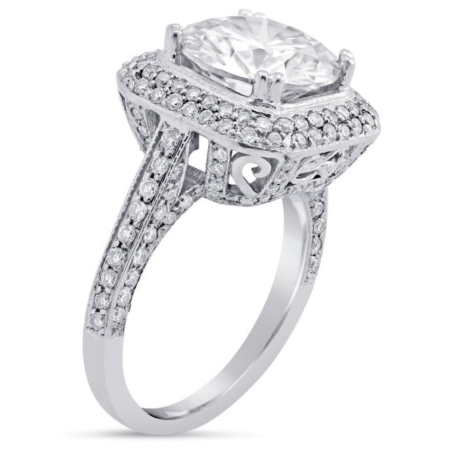 9mm Charles & Colvard Created Round Cut Antique Style Moissanite ...