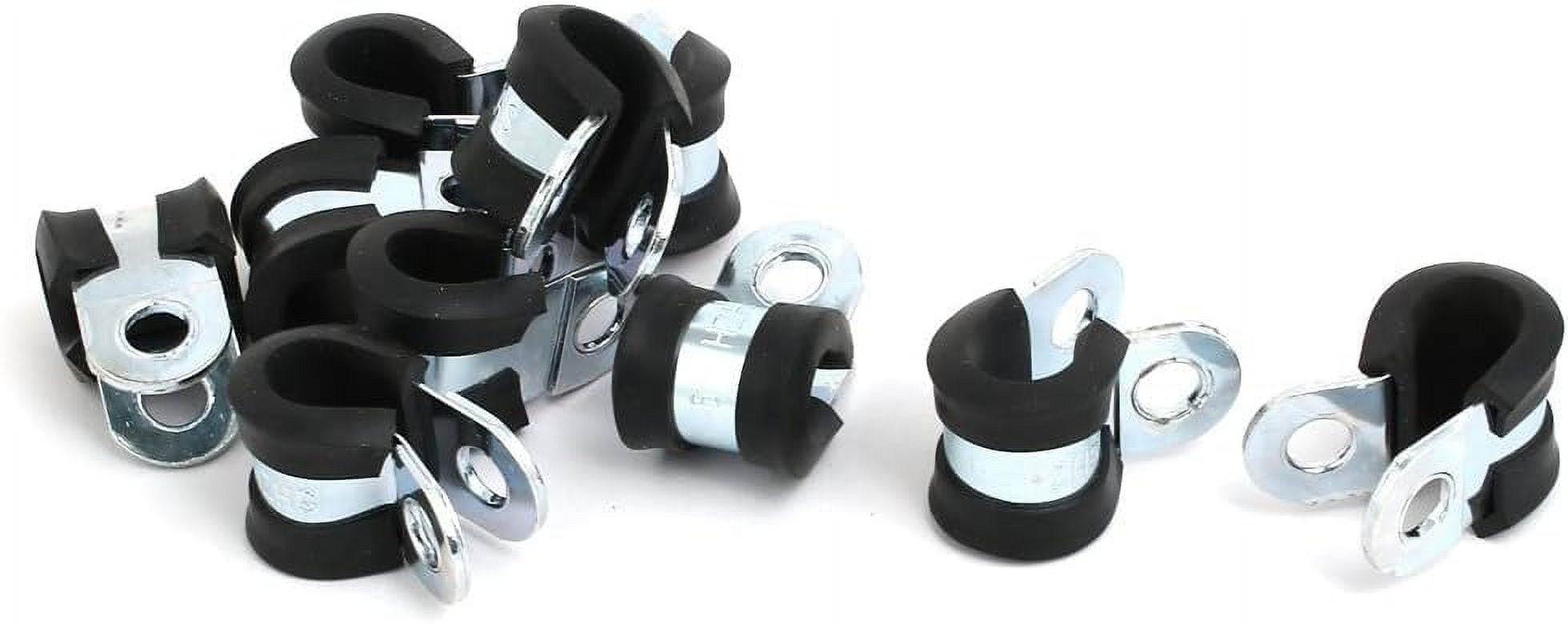 9mm Dia Lined R Shaped Zinc Plated Stainless Steel Pipe Clip Cable ...