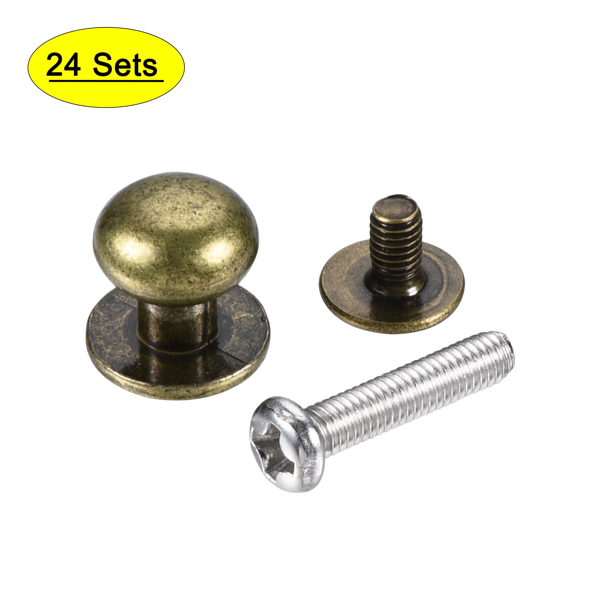 9mm Head Dia. Knobs Pull Handle Zinc Alloy Bronze 24 Pack - Walmart.com