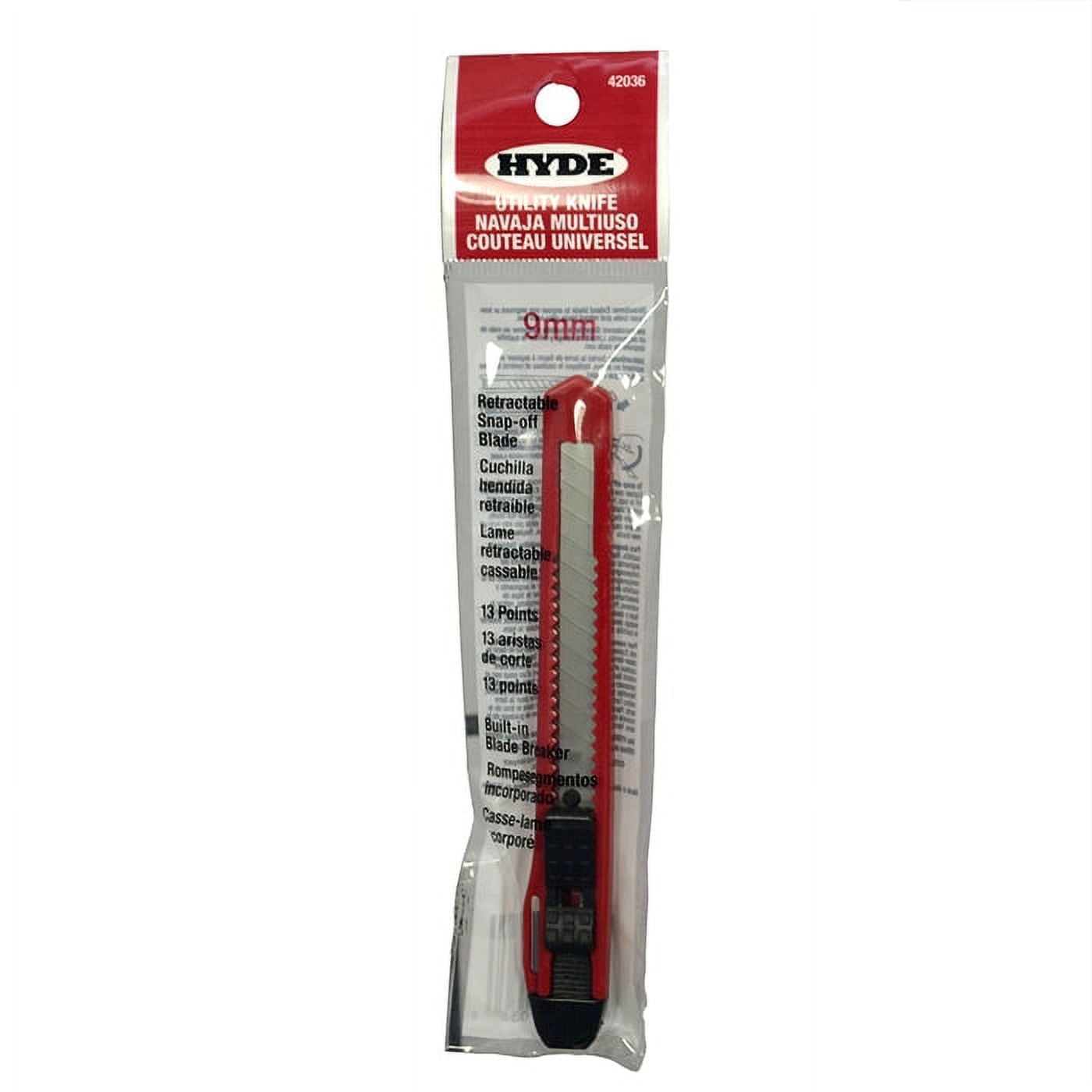 9mm Hyde Tools 42036 Economy Series Retractable Snap-Off Blade Utility ...