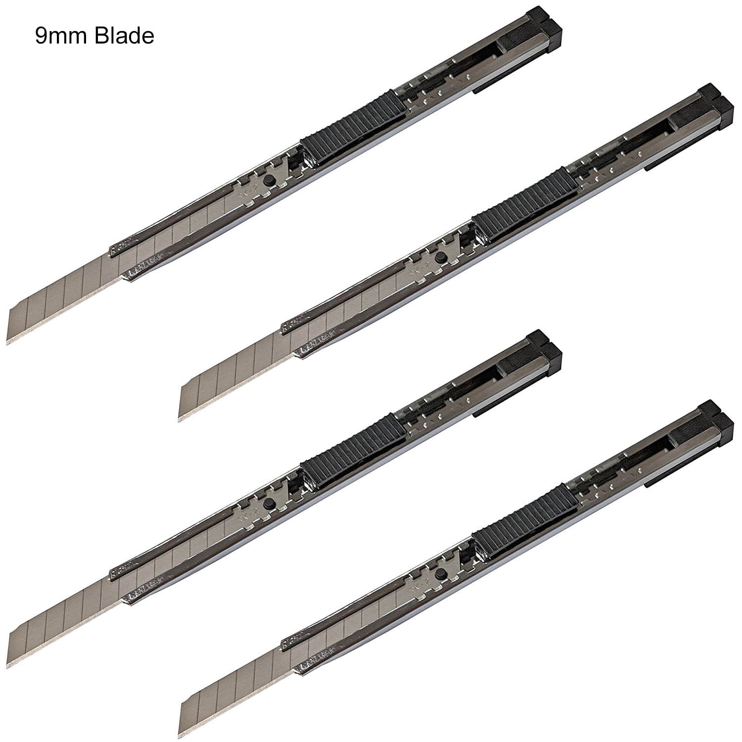 9mm Razor Blade Retractable Metal Body Utility Knife - 10 Pieces ...