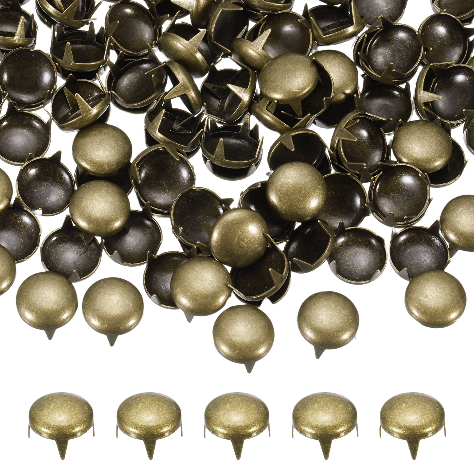 9mm Round Dome Rivet, 180 Pcs Metal 4 Claw Spike Spot Stud Punk Rock ...