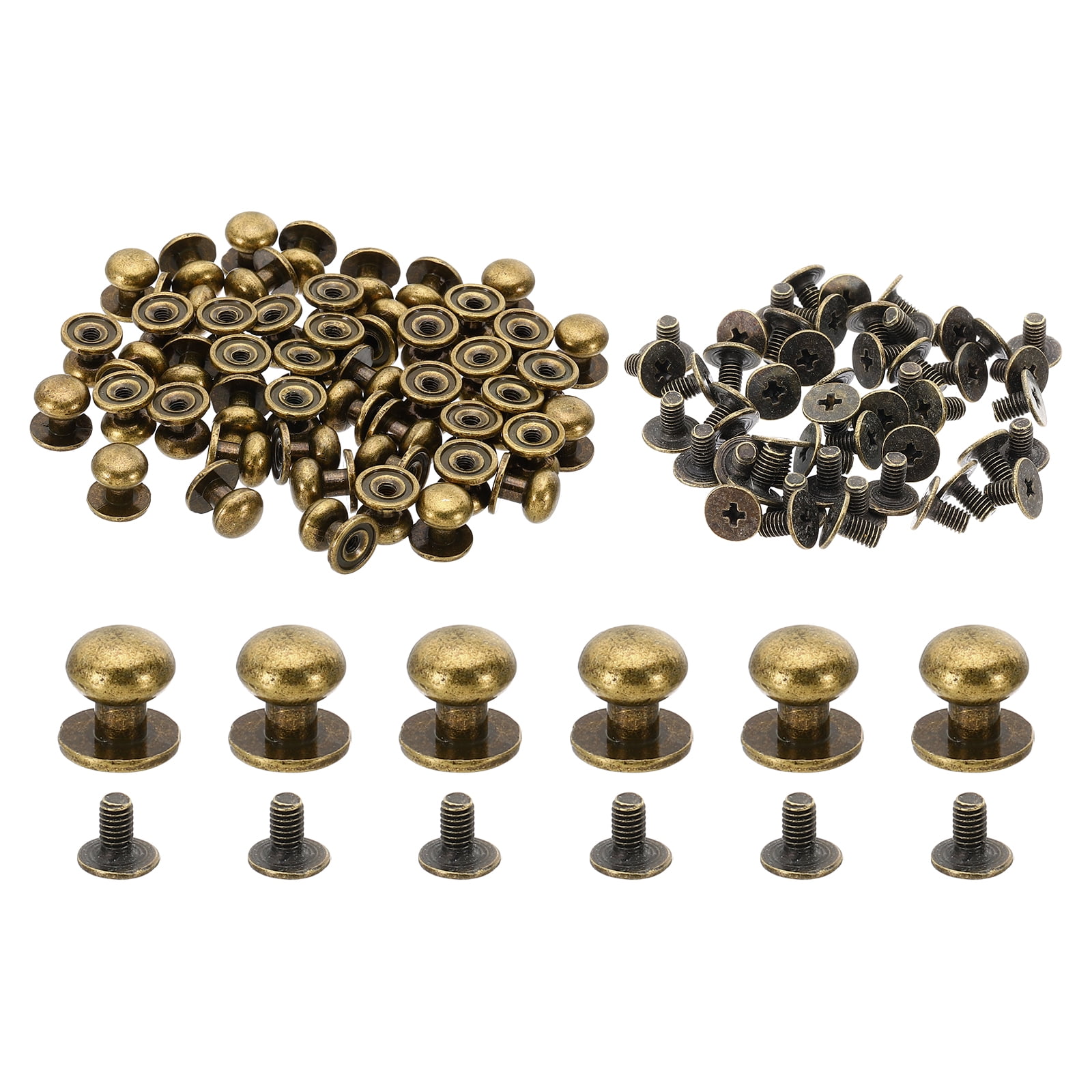 9mm Studs for Clothing, 50 Sets Studs and Spikes Leather Rivets Screw ...