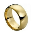 9mm Tungsten Carbide Domed Gold Plated Wedding Band Ring For Men Or ...