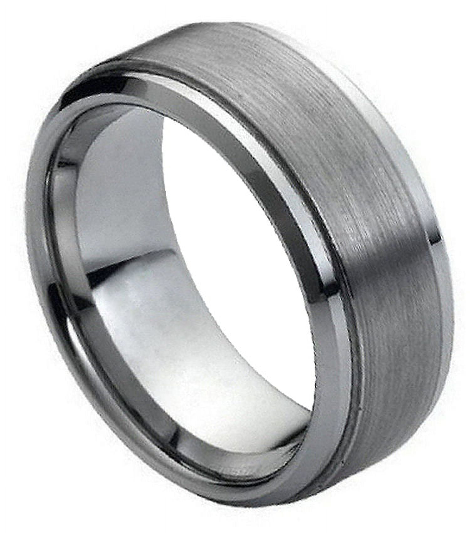 9mm Tungsten Carbide High Polish Groves with Brushed Finish Wedding ...