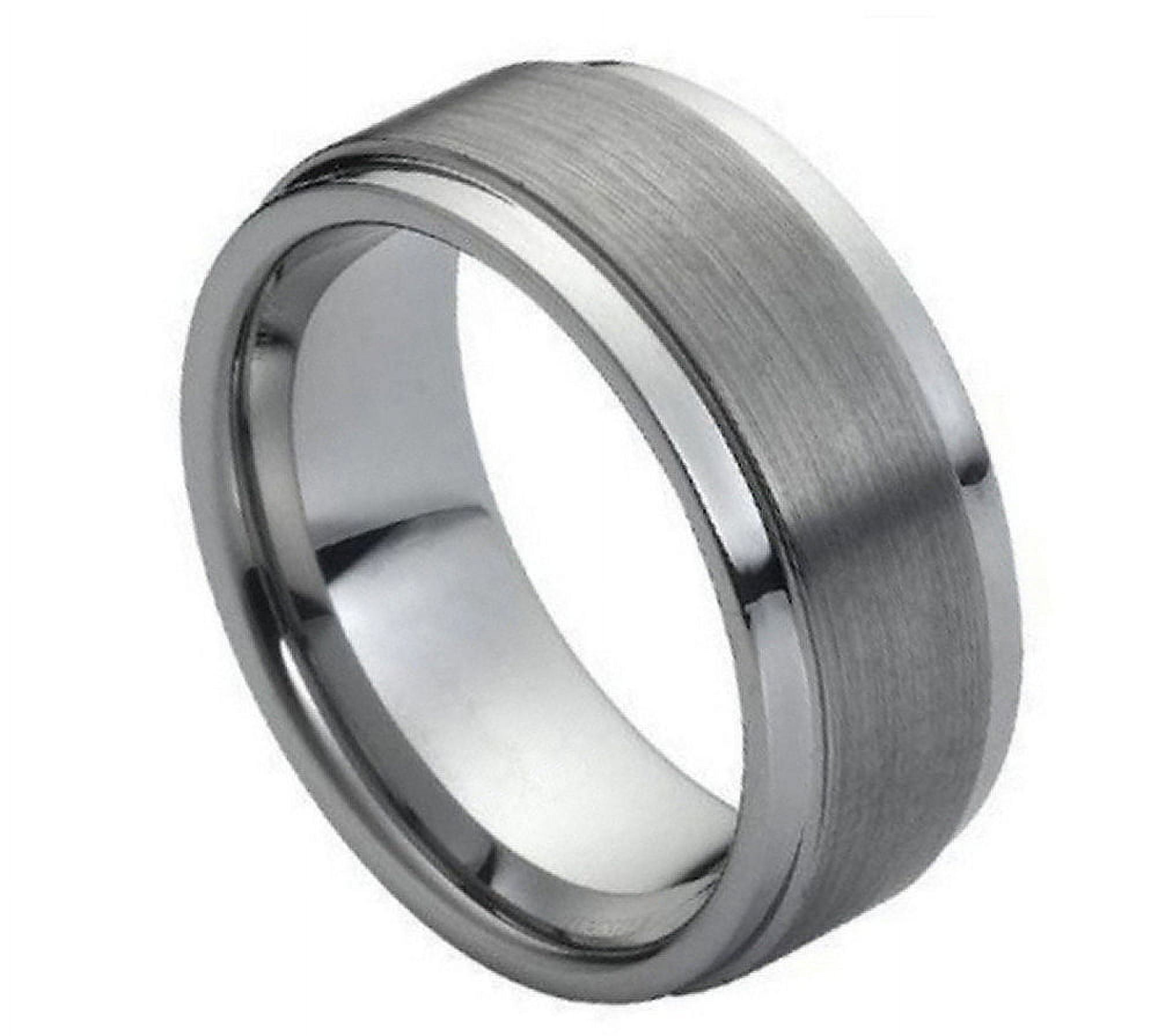 9mm Tungsten Carbide High polish Side cuts and Brushed finish Center ...