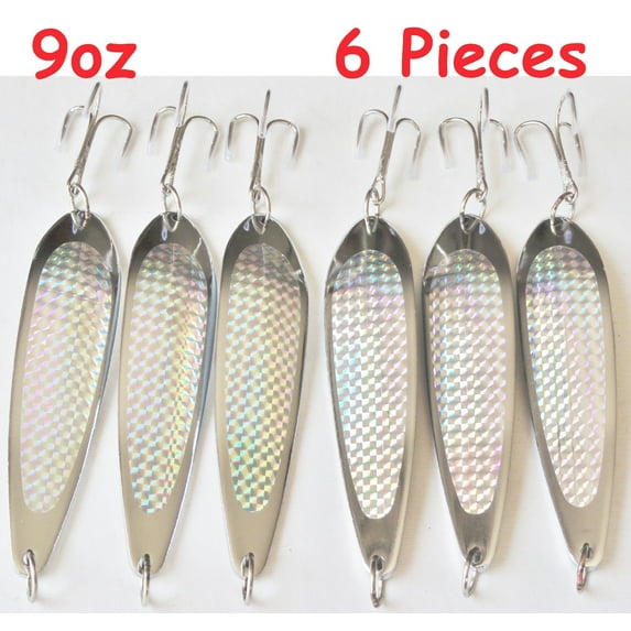 9oz Casting Crocodile Spoons 6 Pieces Chrome/Silver Saltwater Fishing Lures - Walmart.com