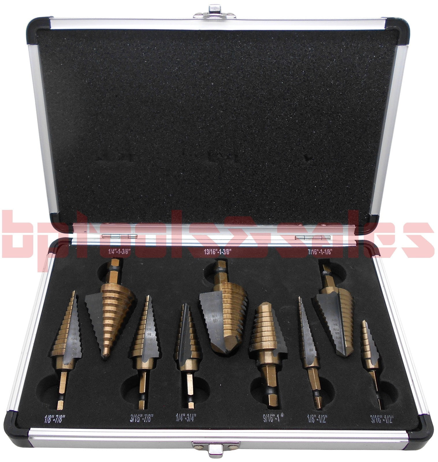 9pc HSS Cobalt-Coated Quick Release Hole Step Drill Bit Set Aluminum ...