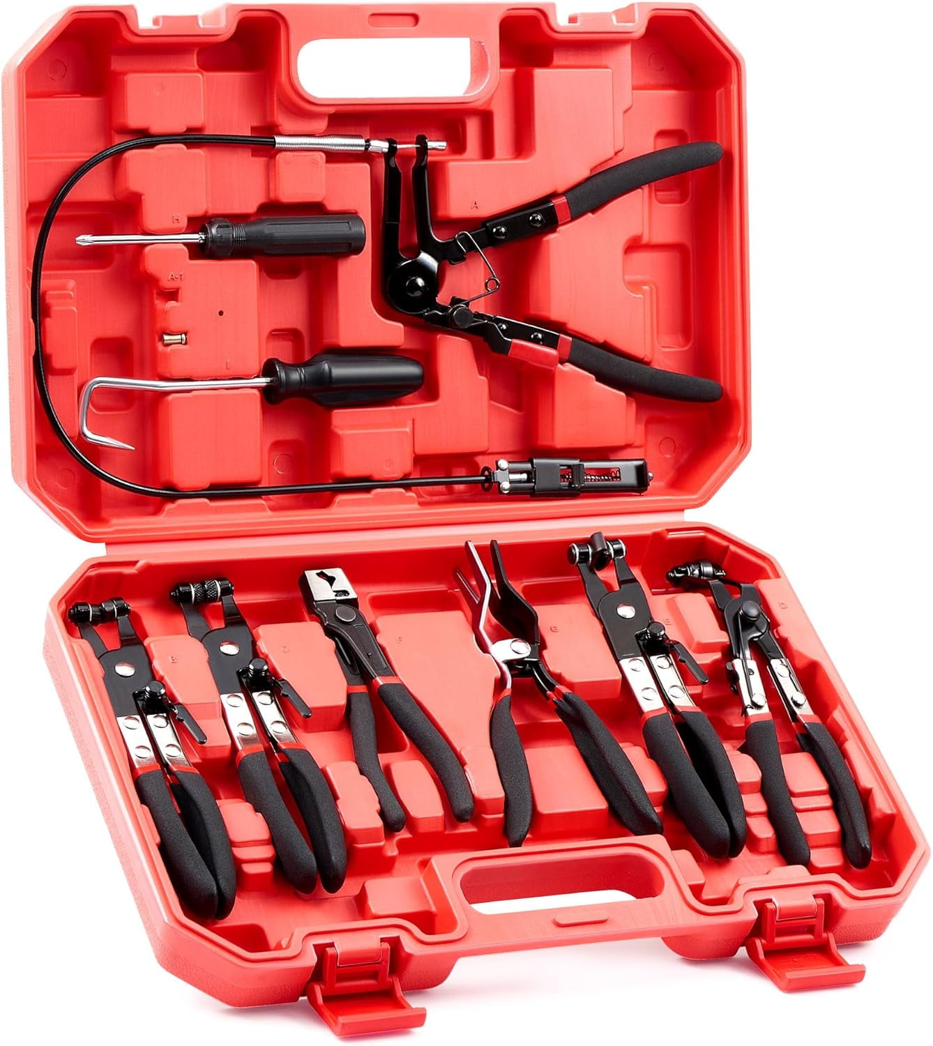 9pc Hose Clamp Pliers, Hose Clamp Remover Kit with Flexible Wire Long ...