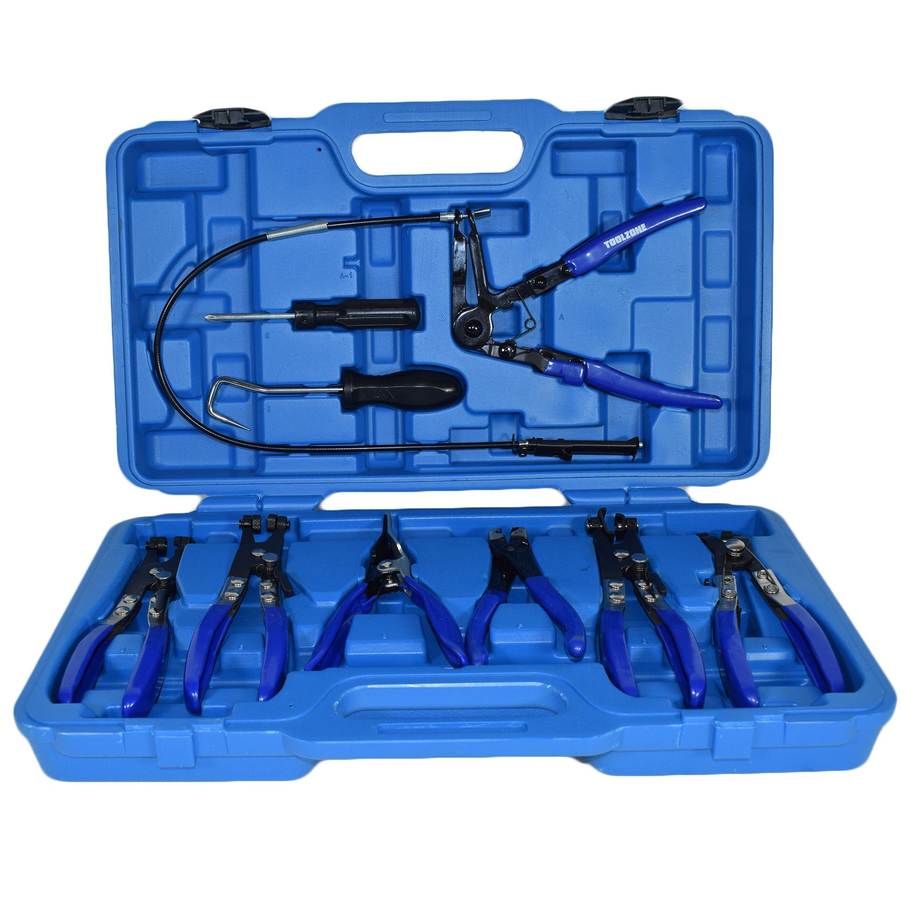 9pc Hose Clamp Pliers Swivel Jaw Flat Band Angled Grips Clic-R Locking ...