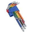 9pc Long Star Torx Tamper Proof Torx Keys Multicoloured with Holder T10 ...